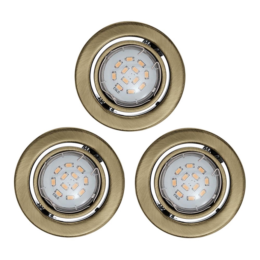 das Set 3x LED die LED - Einbauleuchte IGOA 3xGU10/5W/230V die Bronze ...