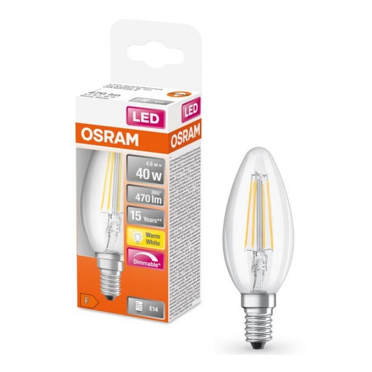 Dimmbare LED-Glühbirne VINTAGE E14/4,8W/230V 2700K - Osram | Beleuchtung.de