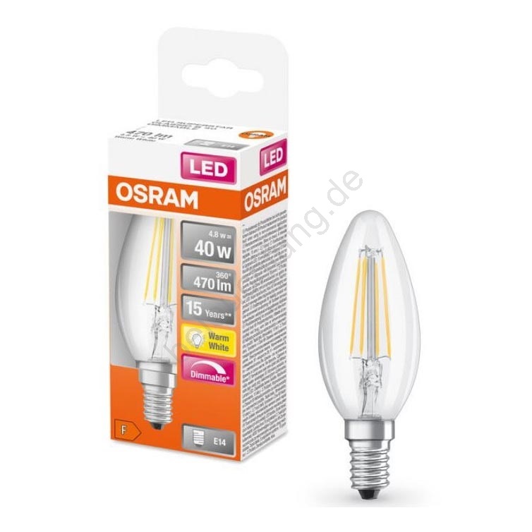Dimmbare LED-Glühbirne VINTAGE E14/4,8W/230V 2700K - Osram | Beleuchtung.de