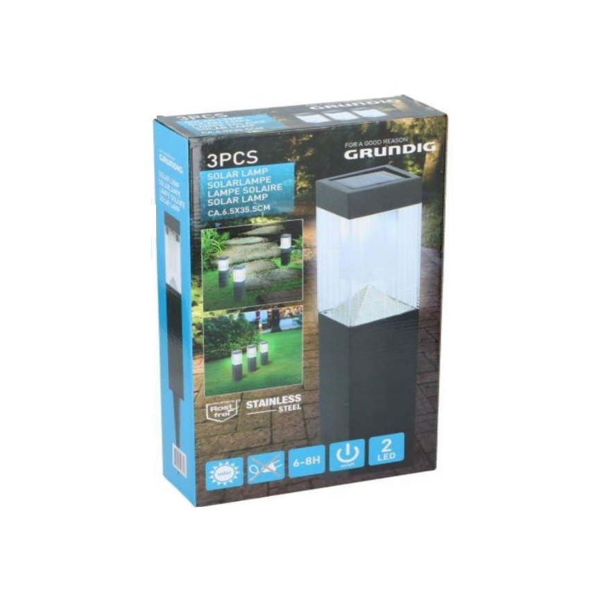 Grundig - SET 3x LED Solarlampe 2xLED/1,2V | Beleuchtung.de
