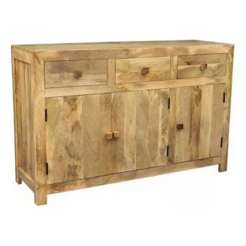 Kommode HINA 90x140 cm Massivholz Mangobaum Beleuchtung