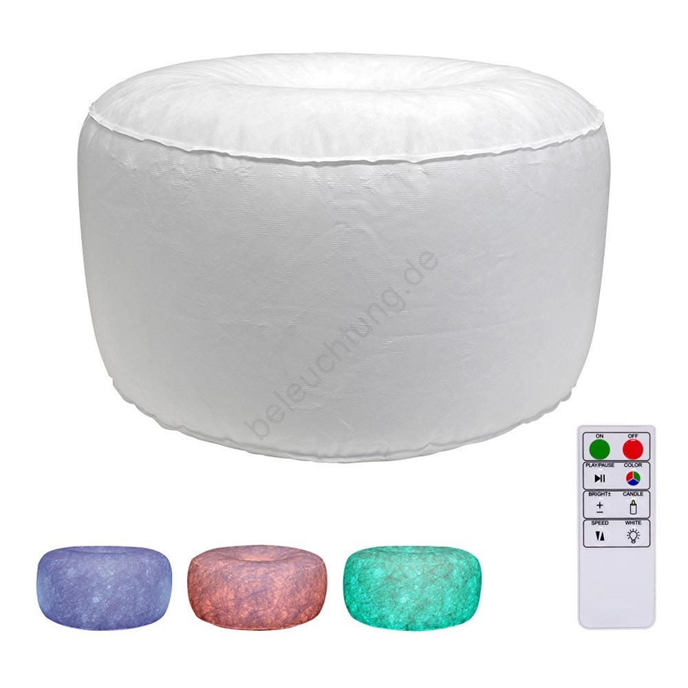 Immax 08223L - LED aufblasbarer Hocker mit Fernbedienung LED/5V/60cm ...