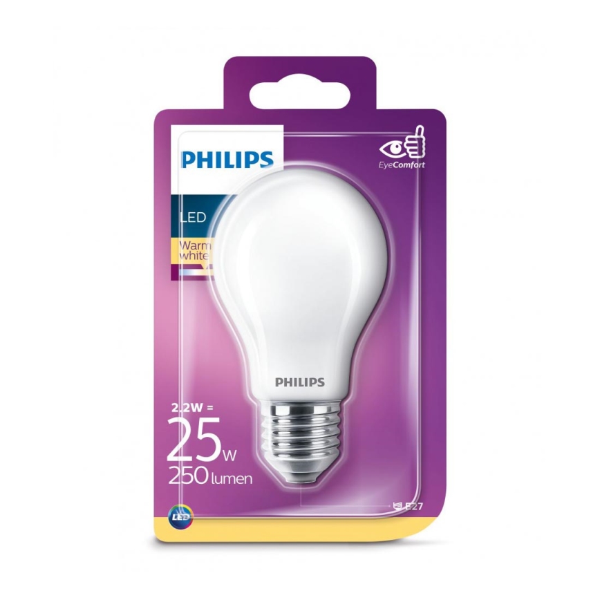 LED-Glühbirne Philips E27/2,2W/230V 2700K | Beleuchtung.de