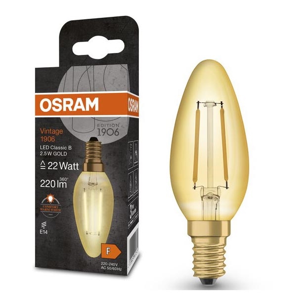 LED-Glühbirne VINTAGE E14/2,5W/230V 2400K - Osram | Beleuchtung.de
