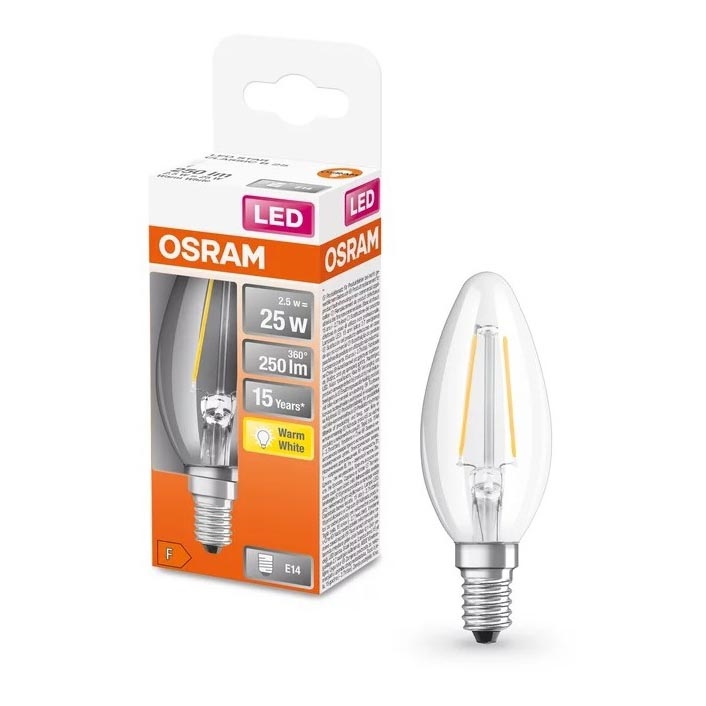 LED-Glühbirne VINTAGE E14/2,5W/230V 2700K - Osram | Beleuchtung.de