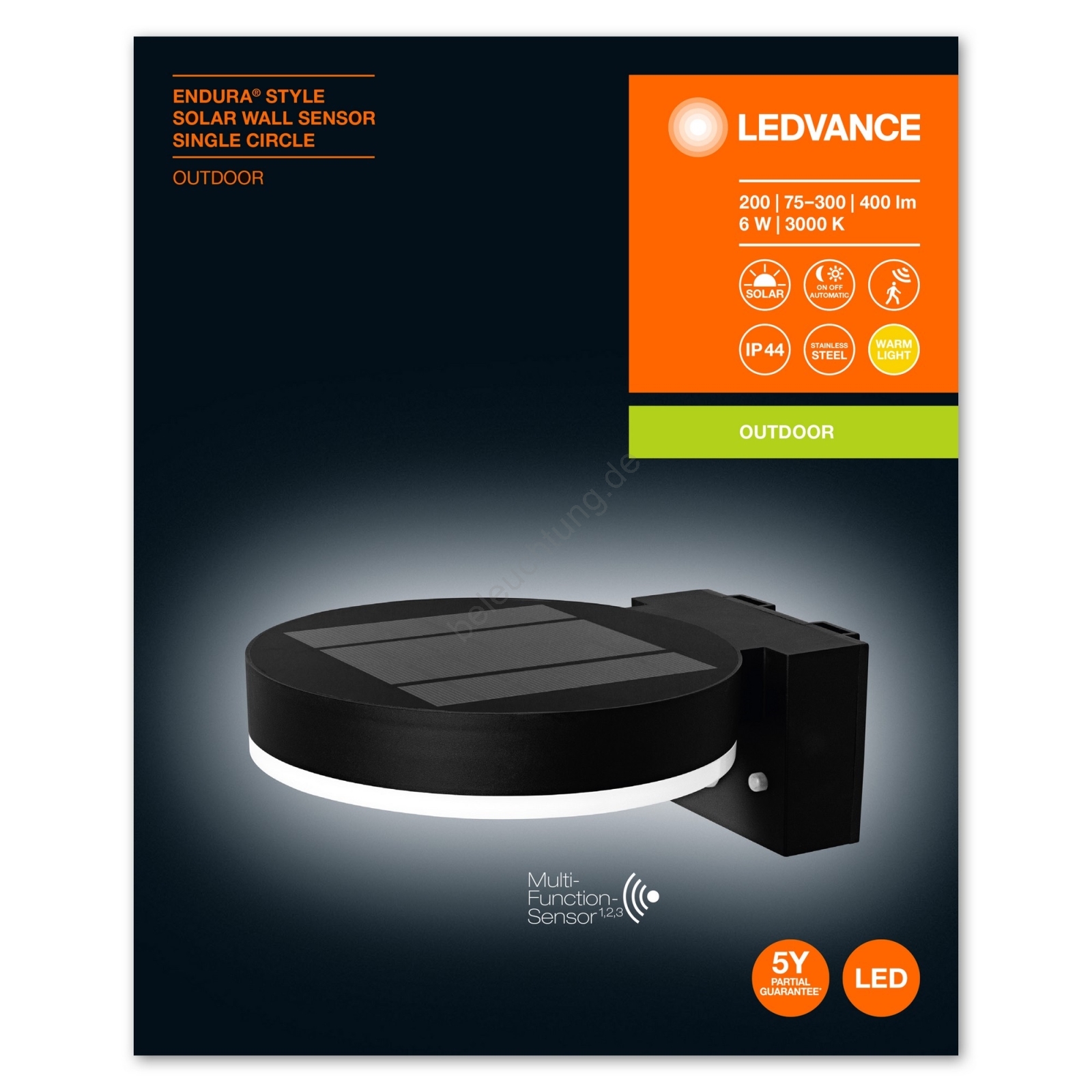 Ledvance - LED Solarleuchte mit Sensor LED/6W/3,2V IP44 | Beleuchtung.de