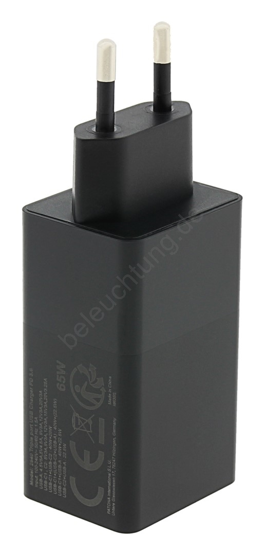 PATONA – Ladeadapter 2xUSB-C + 1xUSB-A Power Delivery 65W/230V | Beleuchtung.de