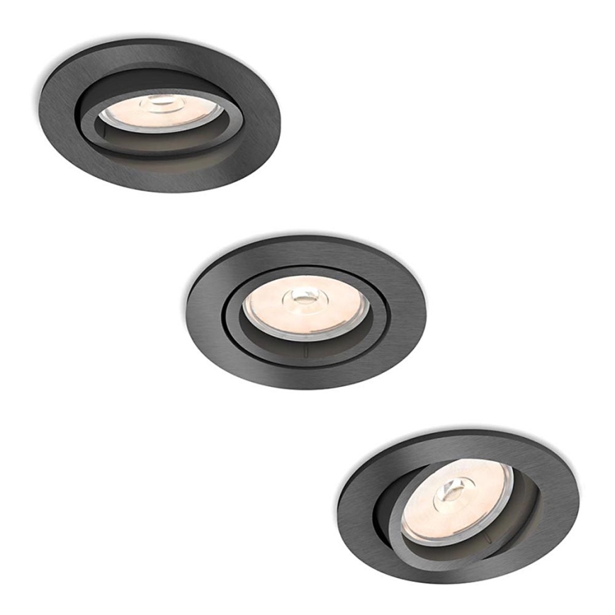 Philips 50393/99/PN - SET 3x Einbauleuchte MYLIVING DONEGAL 3xGU10/5,5W/230V | Beleuchtung.de