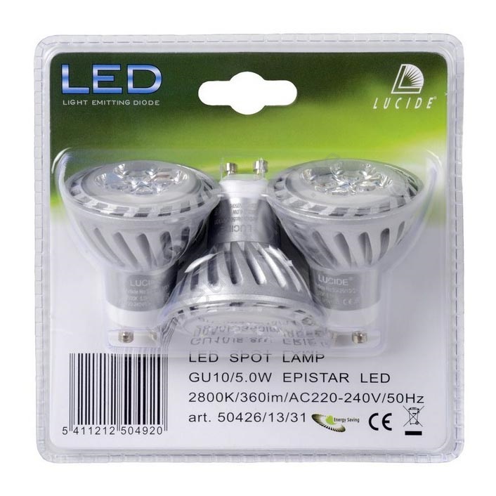 SET 3x LED Glühbirne GU10/5W/230V - Lucide 50426/13/31 | Beleuchtung.de