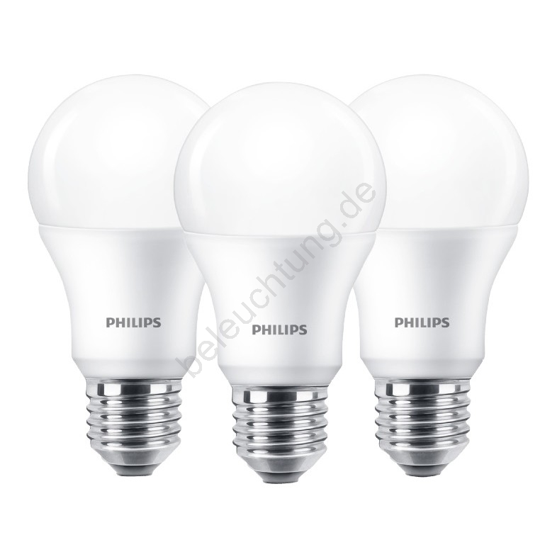Set 3x LED Glühbirne Philips E27/9W/230V 2700K | Beleuchtung.de