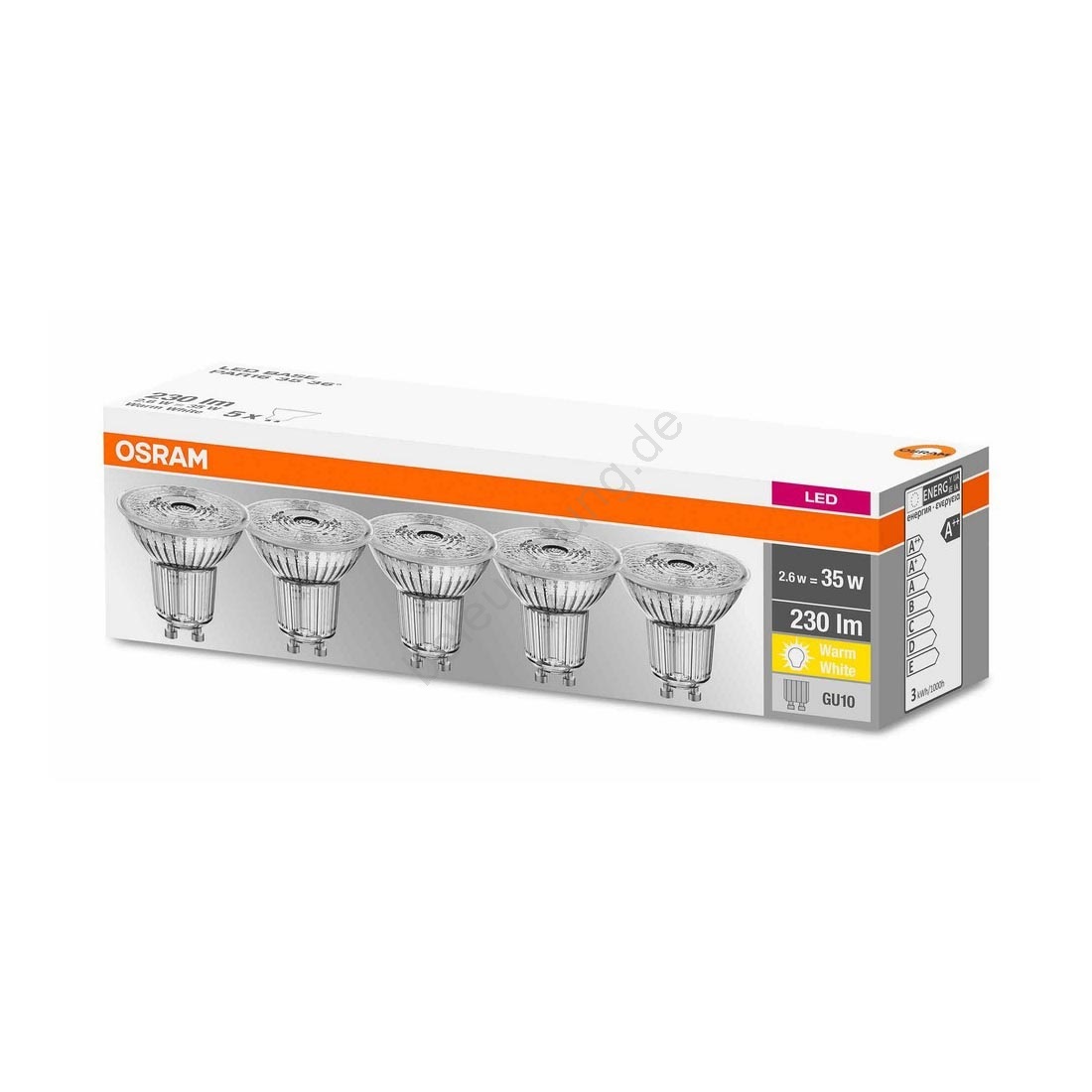 SET 5x LED Glühbirne GU10/2,6W/230V 2700K - Osram | Beleuchtung.de